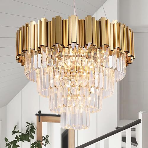 Akeelighting Gold Chandeliers Modern Crystal Chandelier Lighting 7 ...