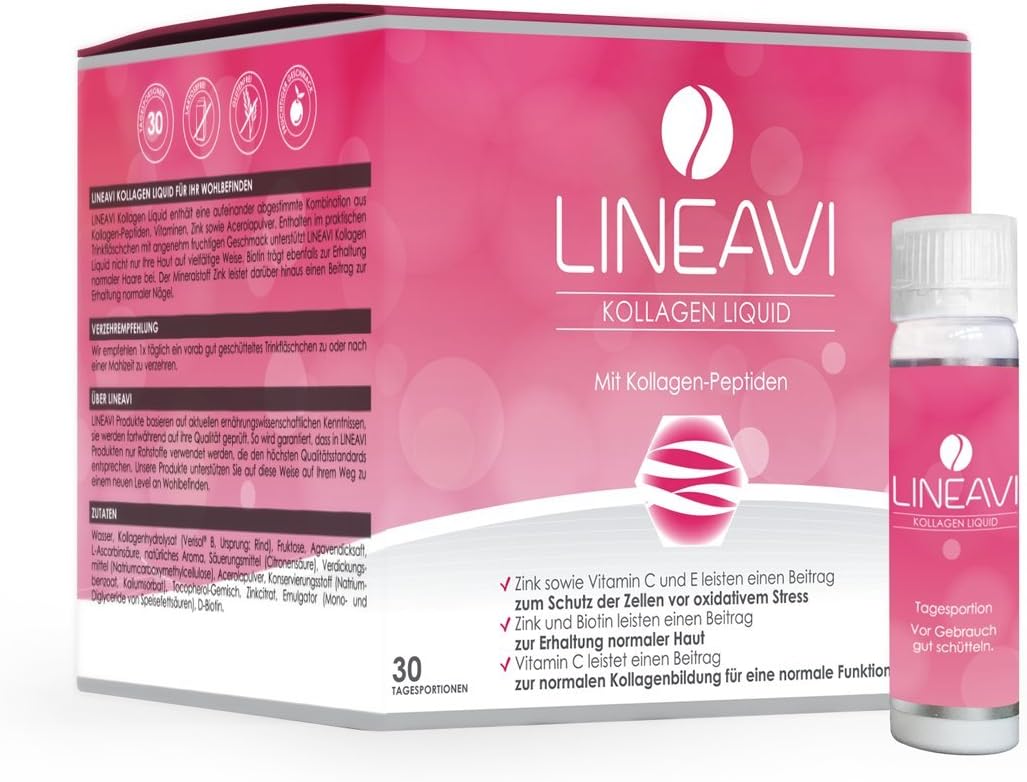 LINEAVI Liquid Collagen, Collagen Drink with Collagen peptides, acerola ...