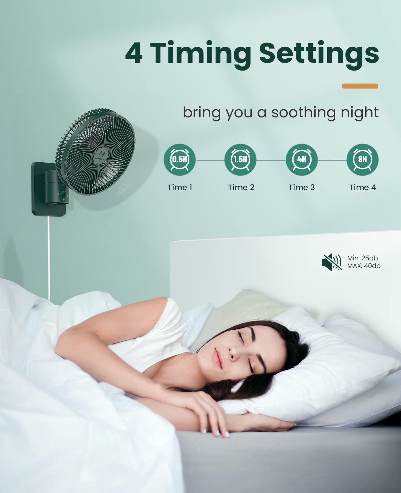 LEMOISTAR 8 Inch Small Wall Mounted Fan With Remote Control, 90 ...