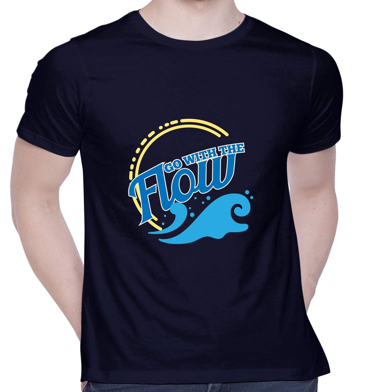 Buy CreativiT Graphic Printed T-Shirt for Unisex go with The Flow ...