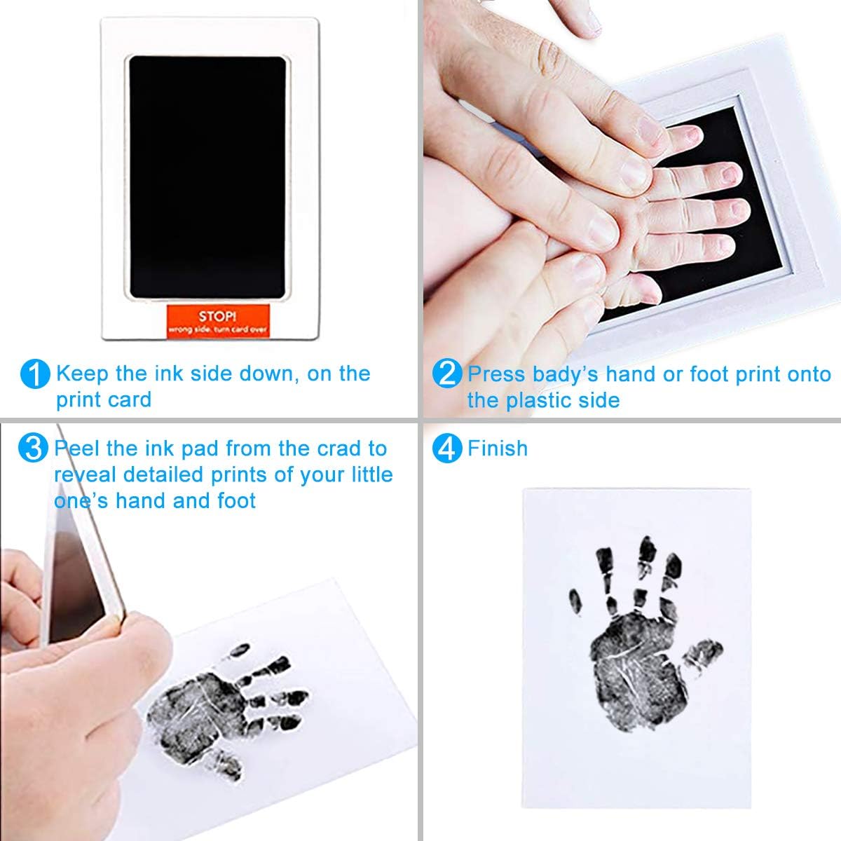 LQRLY [2 Pack] Baby Handprint and Footprint Kit Newborn Baby Footprint ...