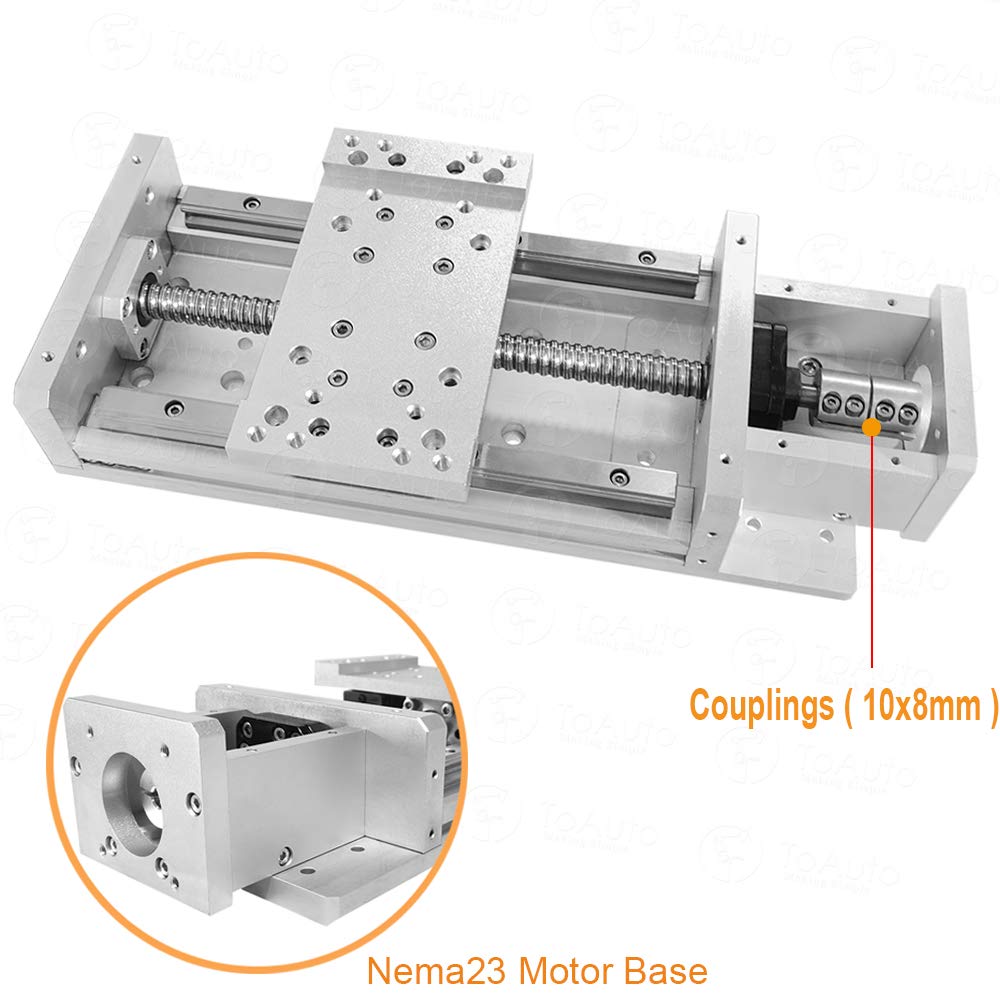 Updated CNC Manual Sliding Table 500mm Linear Rail Slide Cross SFU1605 Ballscrew Module C7 ...