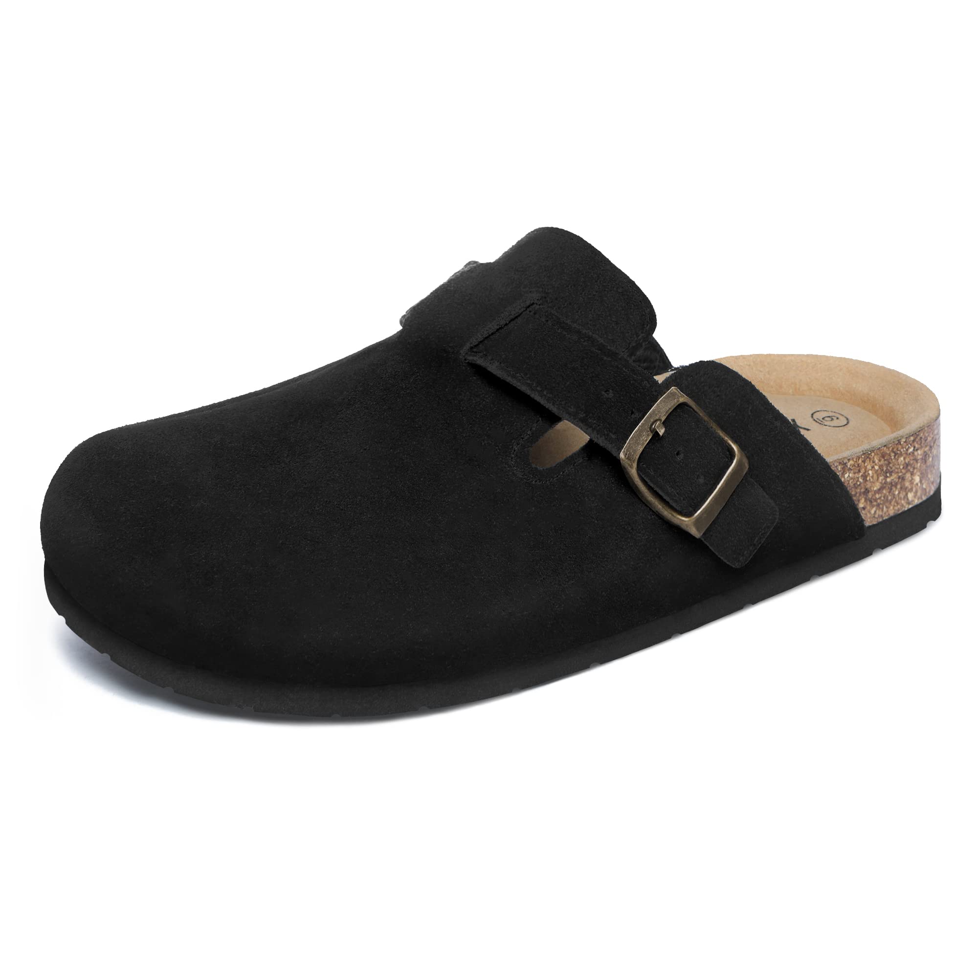 Xiakolaka Women's Suede Clogs Adjustable Buckle Slip on Footbed Home ...