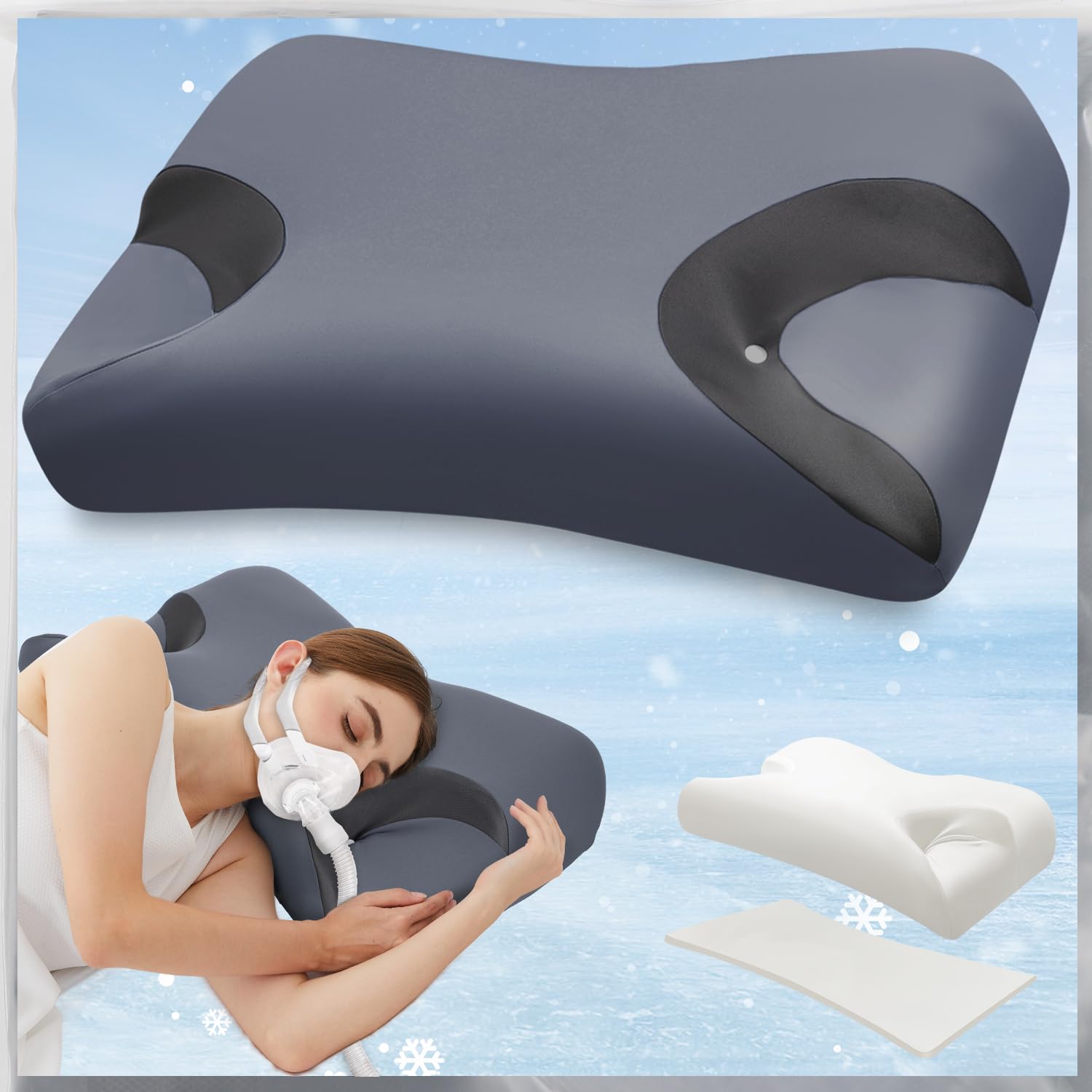 IKSTAR 5.0 CPAP Pillow for Side Sleeper - Adjustable Height/Neck ...