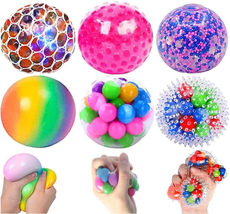 Squishy Stress Balls - 6 Balls Water Bead Stress Balls Sensory Balls ...