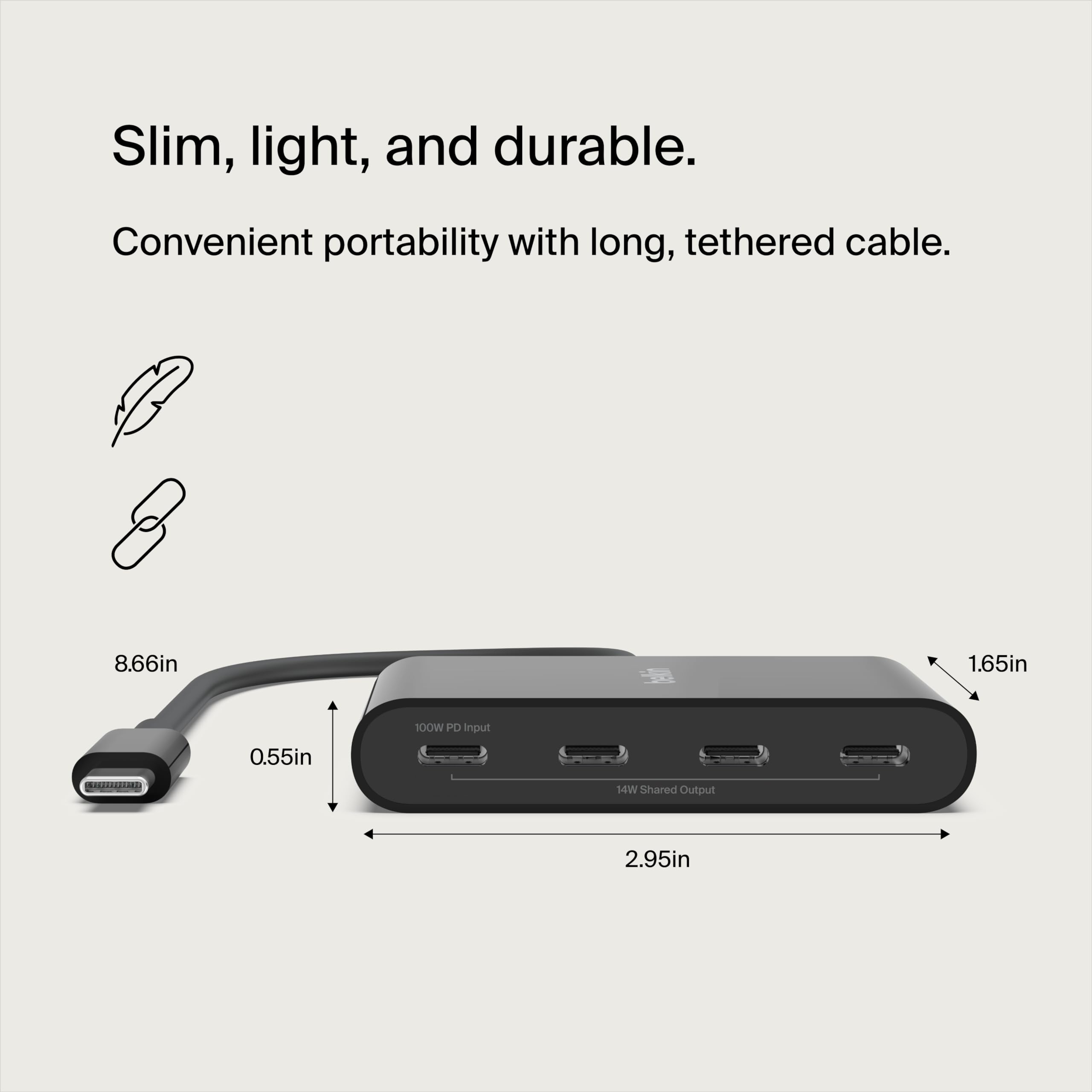 Mua Connect USB-C™ to 4-Port USB-C Hub, Multiport Adapter Dongle with 4 ...
