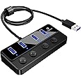 Amazon.com: USB Hub, 7-Port USB 3.0 Hub, Qeefun USB Hub 3.0 Powered, USB Adapter USB Extender ...