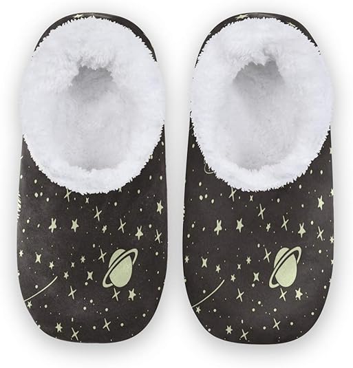 Amazon.com: Qmxo Space Galaxy Stars Planets Slippers for Women and Men ...