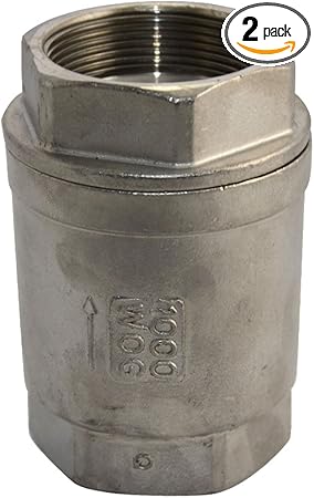 Vertical Check Valve,316 Stainless Steel,3/4 Spring Loaded In-line Low ...