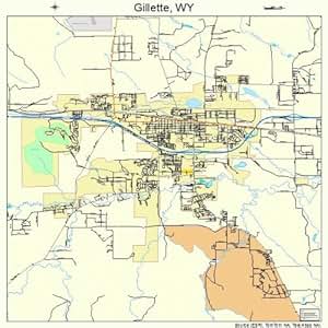 Amazon.com: Large Street & Road Map of Gillette, Wyoming WY - Printed ...
