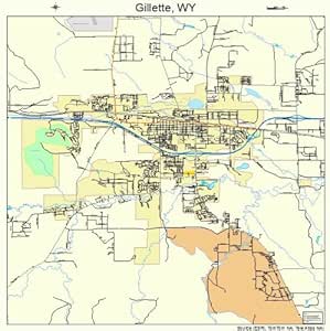 Amazon.com: Large Street & Road Map of Gillette, Wyoming WY - Printed ...