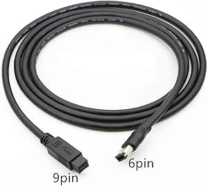 Amazon.com: FireWire 800 Cable(6ft) - IEEE 1394b 9 Pin to 6 Pin Male to Male Firewire Cord for ...
