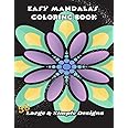 Amazon.com: Easy Mandalas Coloring Book: 50 Large & Simple Designs ...