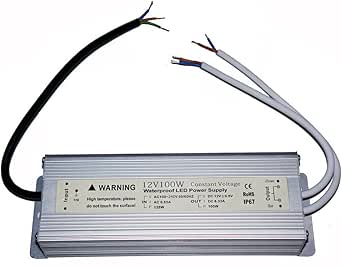 Waterproof IP67 LED Driver Transformer 100 Watt 12V Power Supply with Double Output - Indoor ...