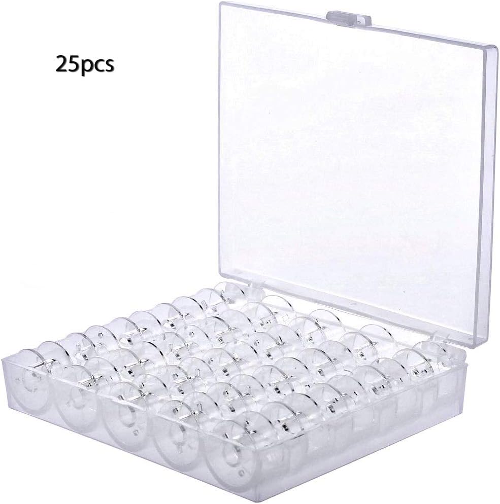 BetterJonny 25 Pieces Sewing Machine Bobbins, Plastic Sewing Machine ...