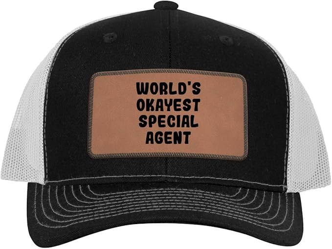 Amazon.com: World's Okayest Special Agent - Leather Dark Brown Patch ...