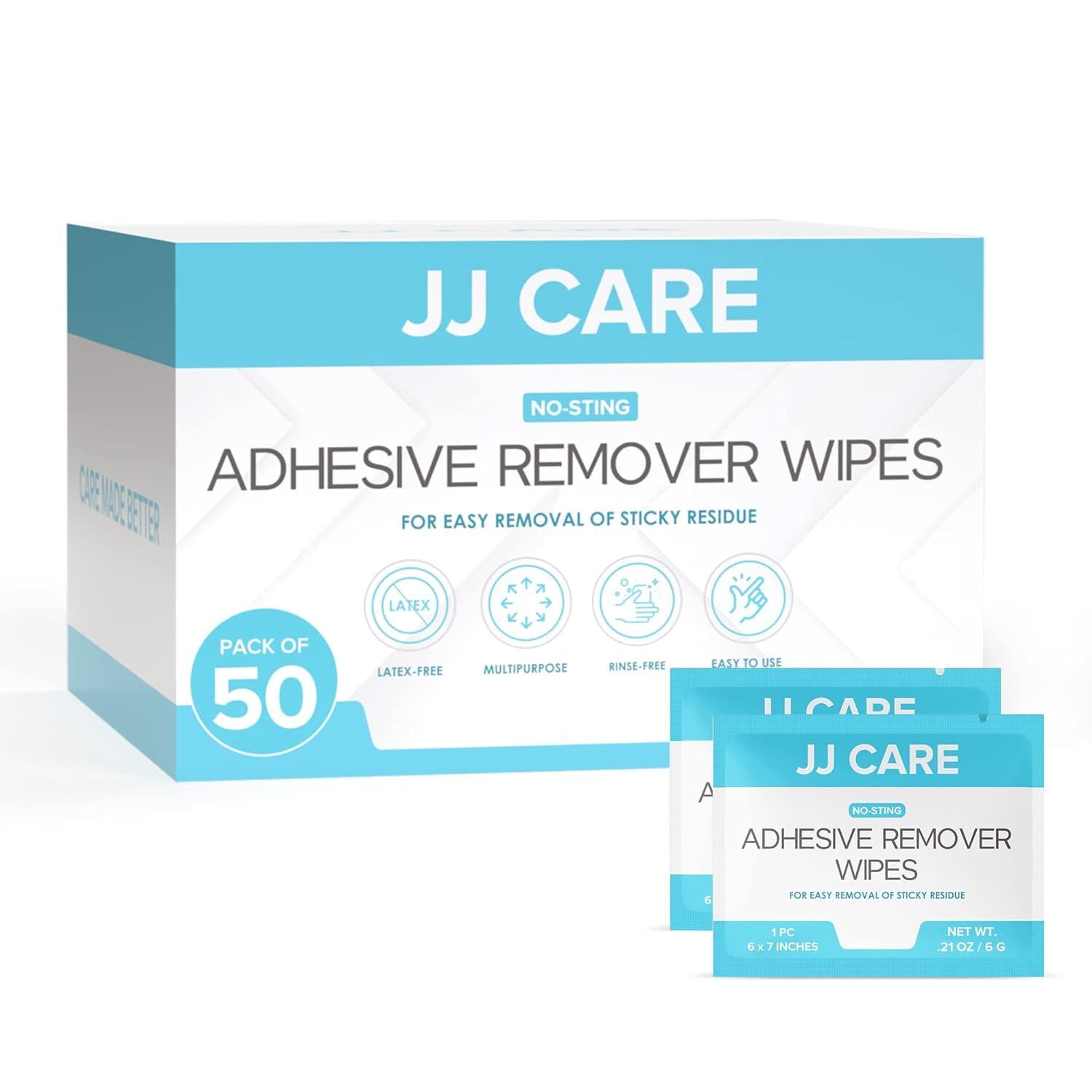 Mua Adhesive Remover Wipes [Pack of 50] 6”x7 Inches, Large Stoma Wipes ...