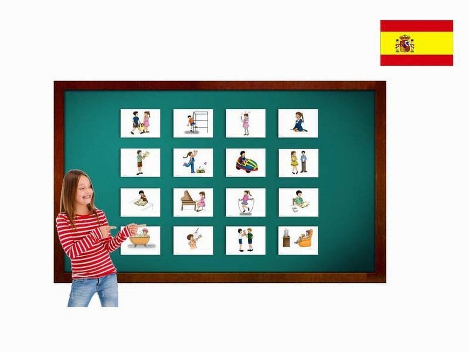 Buy Tarjetas de vocabulario - Verbs Flashcards in Spanish - Verbos Set ...