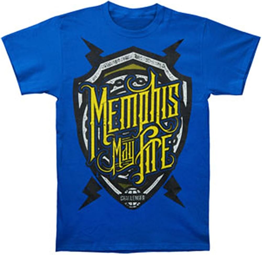 Amazon.com: Memphis May Fire Men's Shield T-Shirt Small Blue: Clothing