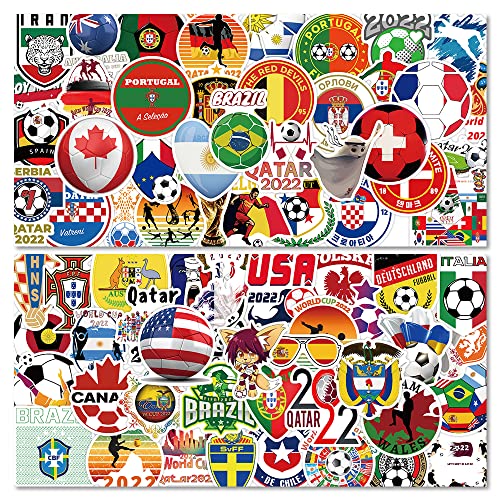 102Pcs Qatar World Cup 2022 Stickers，2022 Football Sticker，Vinyl ...