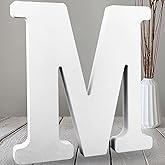 Amazon.com: AOCEAN 10 Inch White Big Wood Letters, Unfinished Wooden ...