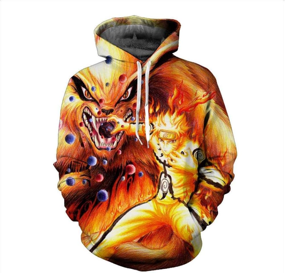 LBKKBL Unisexe Naruto Sweat Naruto Neuf queues 3D Pull imprimé Pull à ...