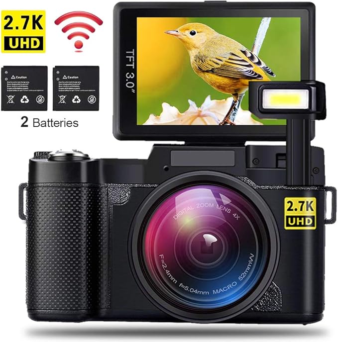 AMKOV CD-R2 Digital Camera Vlogging Camera 24MP 2.7K: Amazon.co.uk ...