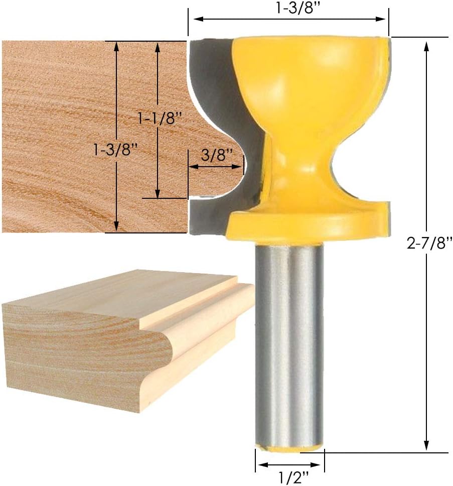 Gasea 1/2″ Shank Window Sill Router Bit Door Pull Edge Stool Molding ...