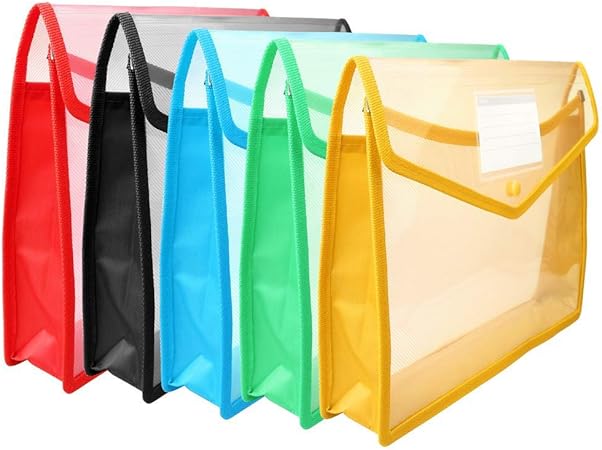 5 PCS A4 Plastic Wallets, Wallet Folder Plastic Pockets Folders ...