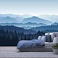 AFWADFWA Modern 3D Removable Wallpaper Self-Adhesive Blue Misty ...