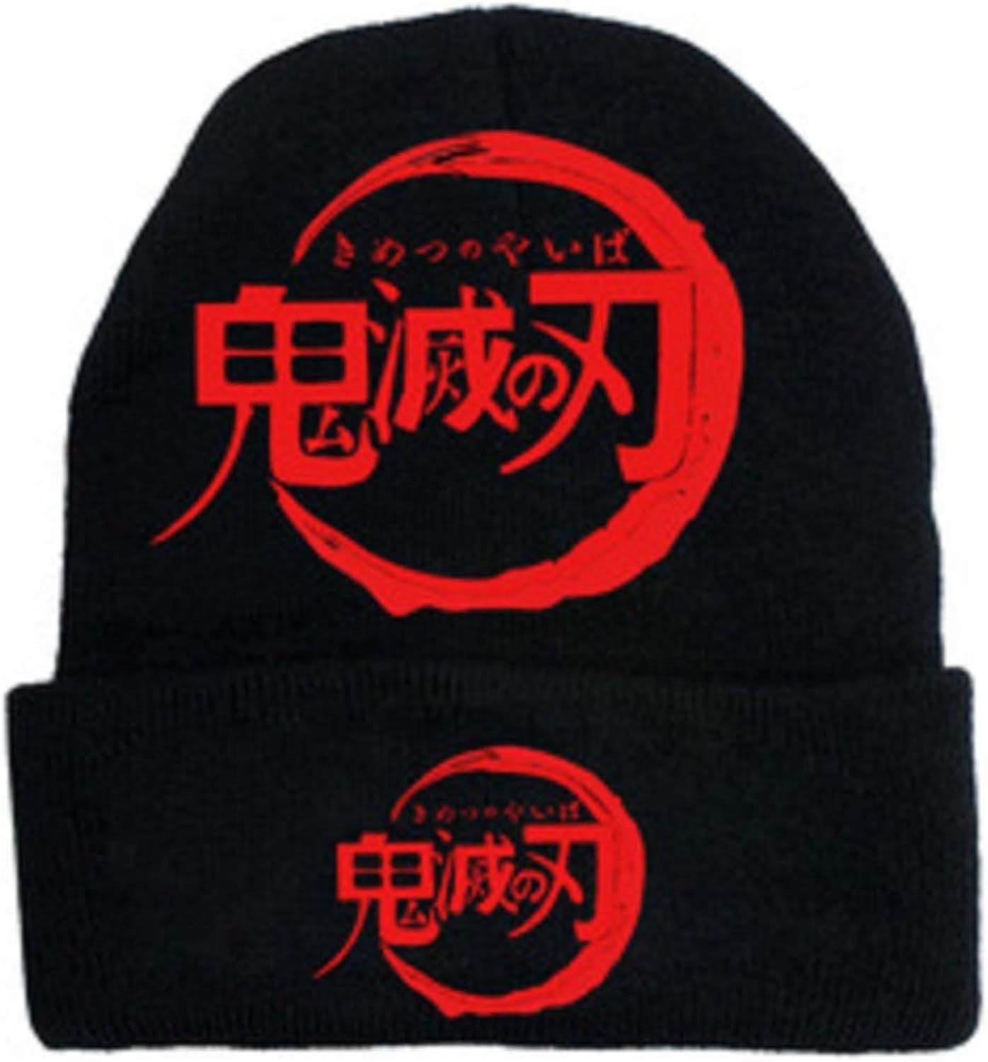 EXSUPRO Demon Slayer Beanie Knit Hat Manga Graphic Stretchy Cap (Black ...