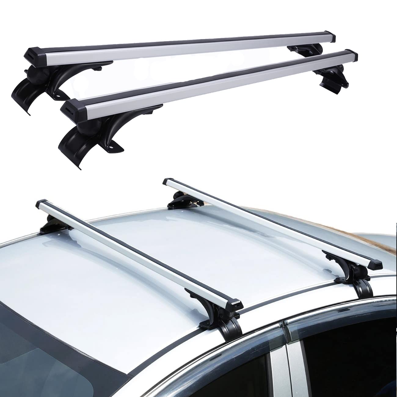 PARTOL Universal Roof Rack Crossbars 48" Aluminum Roof Rail Cross Bar ...