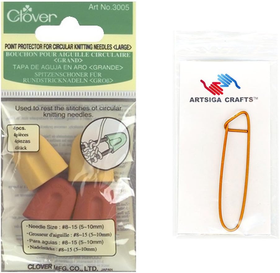 Amazon.com: Clover Needlecraft Point Protectors for Circular Knitting ...