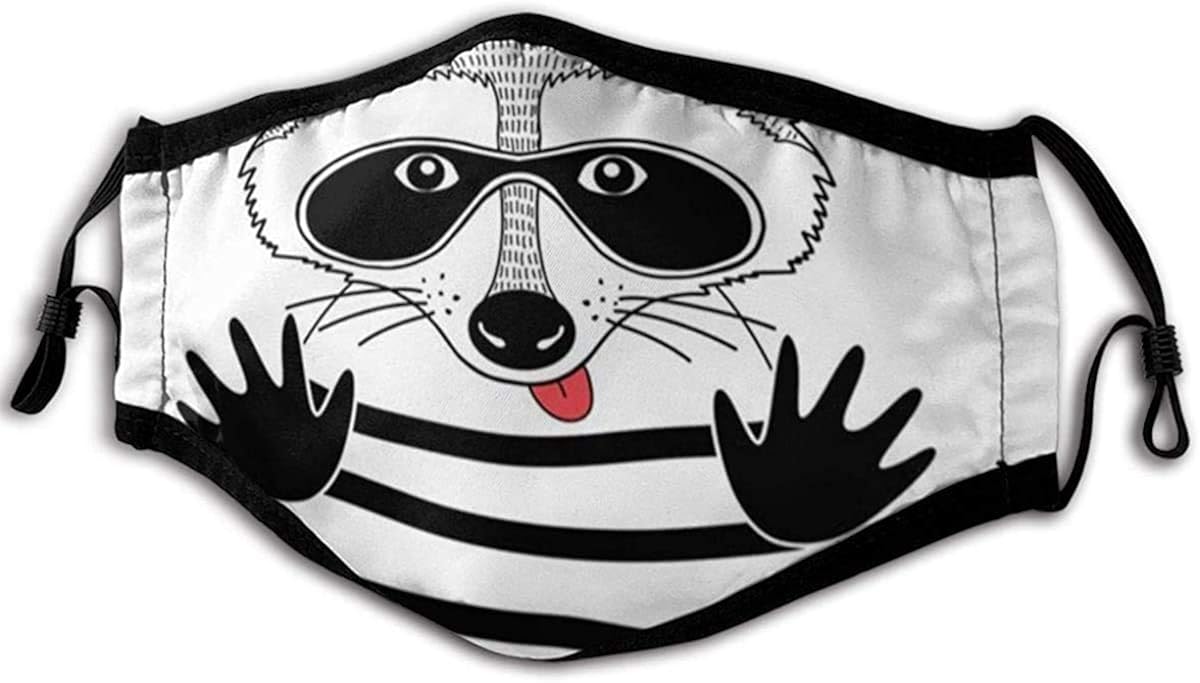 Amazon.com: Face Mask for Women- Doodle Portrait Black Thief Mask ...