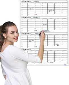 Amazon.com : Business Basics Extra Large Dry Erase Vertical 4 Month 36 ...