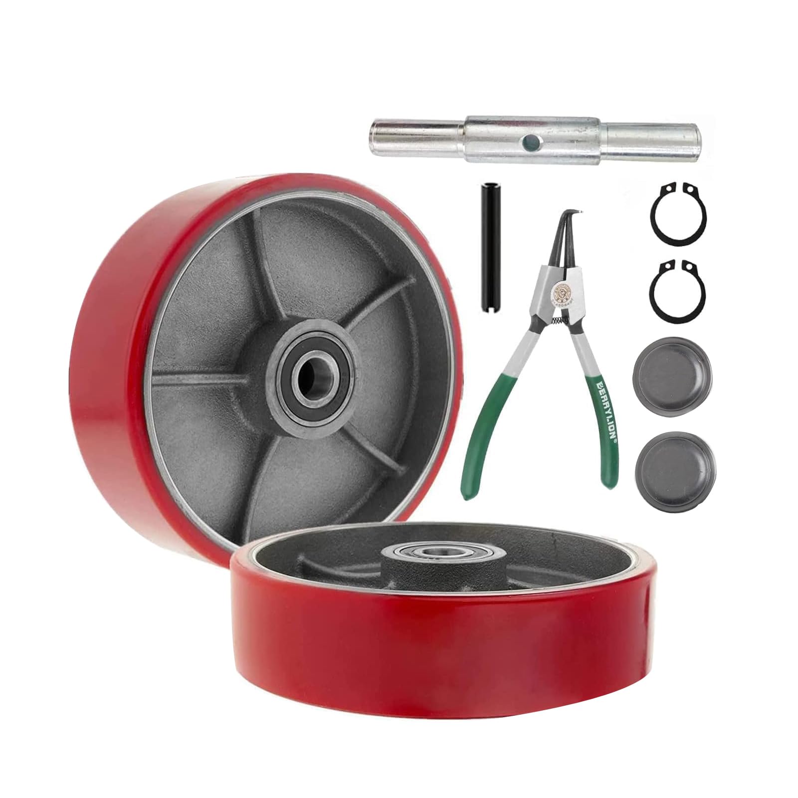 Legines Pallet Jack/Truck Steering Wheels Set with Axle, Fasteners and ...