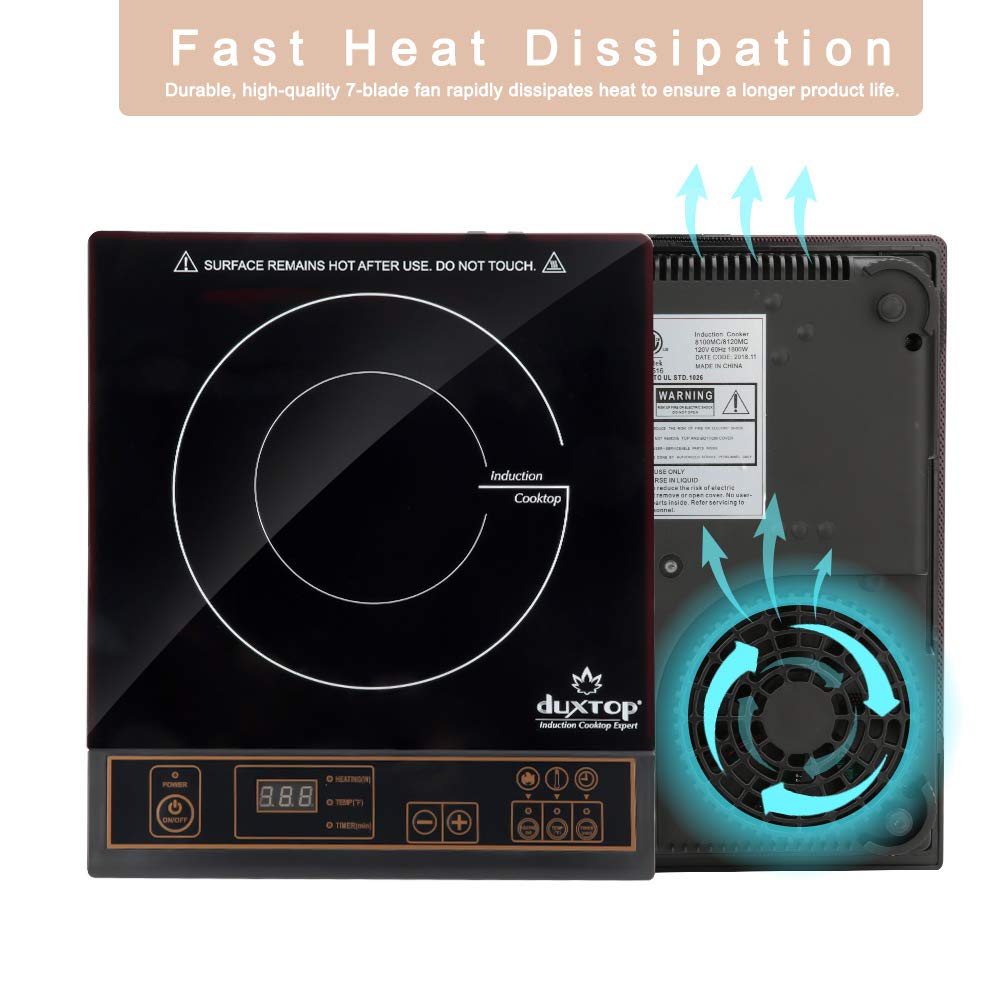 Duxtop 8100MC 1800W Portable Induction Cooktop Countertop Burner, Gold