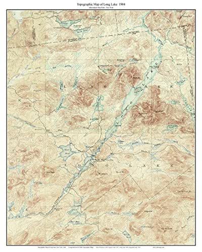 Amazon.com: Long Lake 1904 USGS Old Topographic map - Reprint - Custom ...