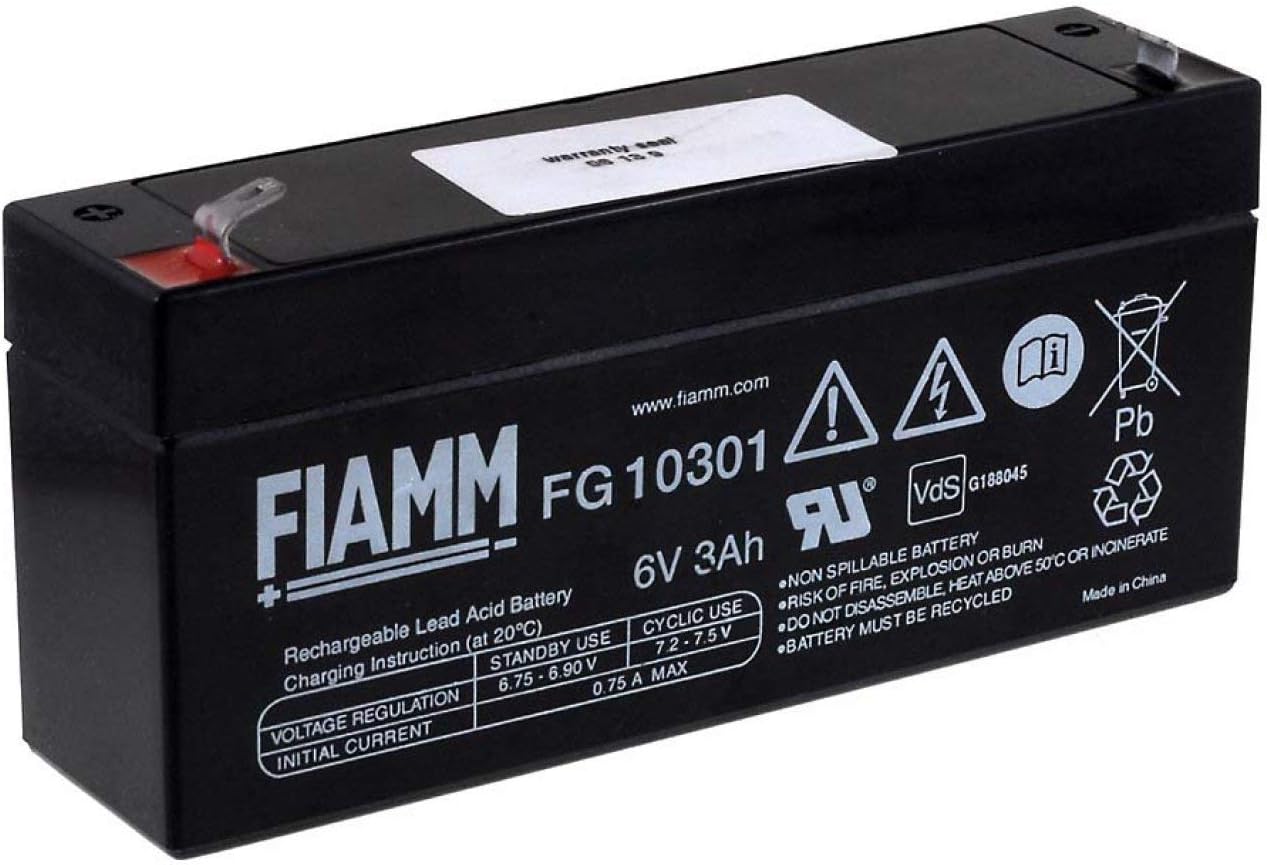 FIAMM Rechargeable lead battery FG10301 Vds, 6V: Amazon.co.uk: Electronics