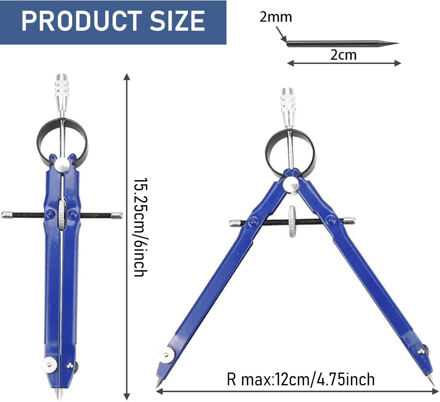 2 Pack Professional Compass Maths Compass Geometry with Extra Lead ...