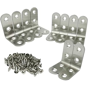 Amazon.com: Eliseo 50 Pack Stainless Steel 90 Degree Angle L Shaped ...