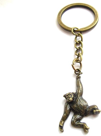Monkey keychain, Monkey keyring, Personalized keychain, Monkey Gift ...