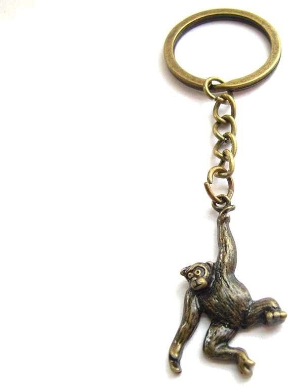 Monkey keychain, Monkey keyring, Personalized keychain, Monkey Gift ...