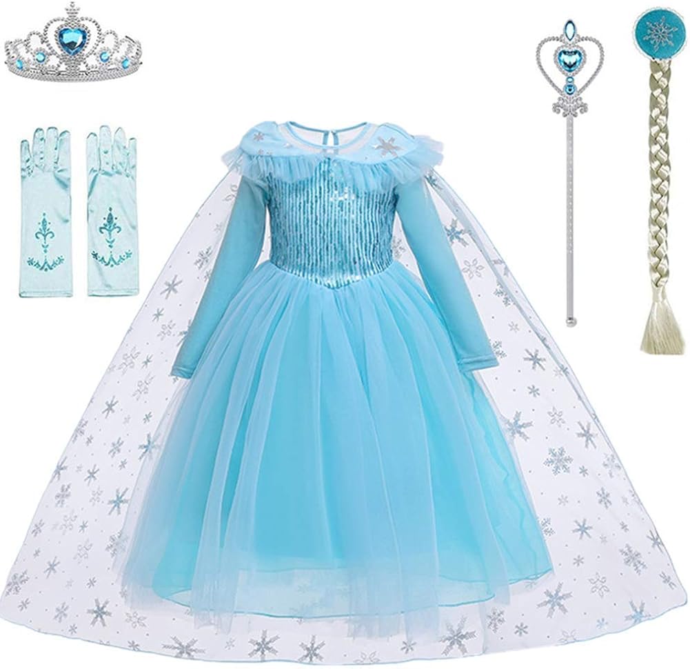 Amazon.com: Princess Dress Up Costumes for Little Gilrs Birthday Party ...