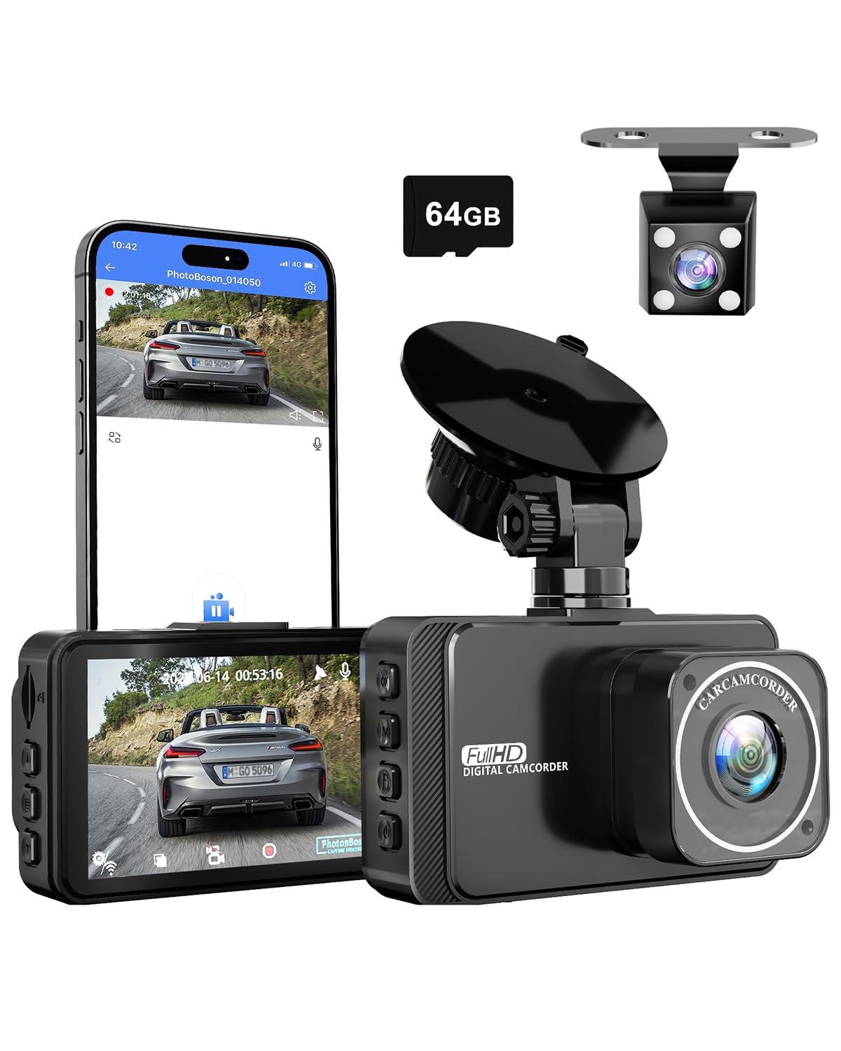 DELLFY Dash Cam Front and Rear,2K Dash Camera for Cars,WiFi App View ...