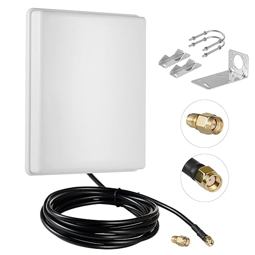 Outdoor 15dBi Dual Band WiFi 2.4GHz 5GHz 5.8GHz Long-Range Directional ...