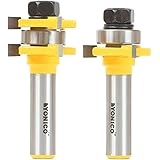 Yonico Router Bits Tongue & Groove Set 3/4-Inch 2 Bit 1/4-Inch Shank ...