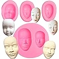 Amazon.com: Human Face Silicone Mold 4 Pcs, Face Chocolate Fondant Mold ...