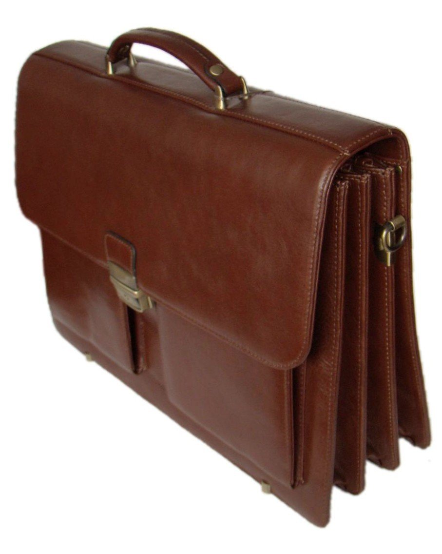 Edler Leder-Aktentasche ,Aktenmappe Cognac: Amazon.de: Koffer ...