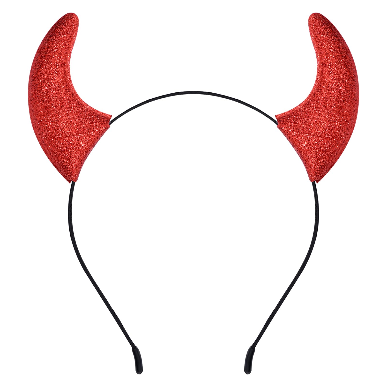 Red Glitter Devil Horns Headband - Fun Cosplay Costume Headwear ...